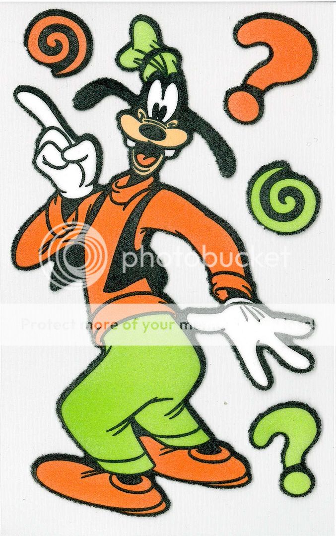 Sandylion Disney Stickers PUFFY GOOFY Swirl Question Marks Disneyland ...